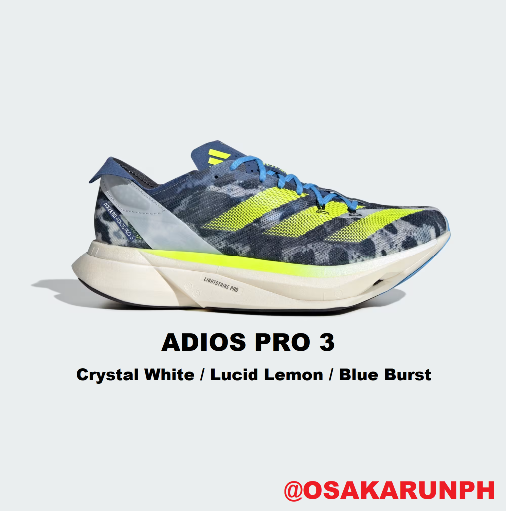 Adios Pro 3 – Crystal White / Lucid Lemon / Blue Burst – OSAKA RUN